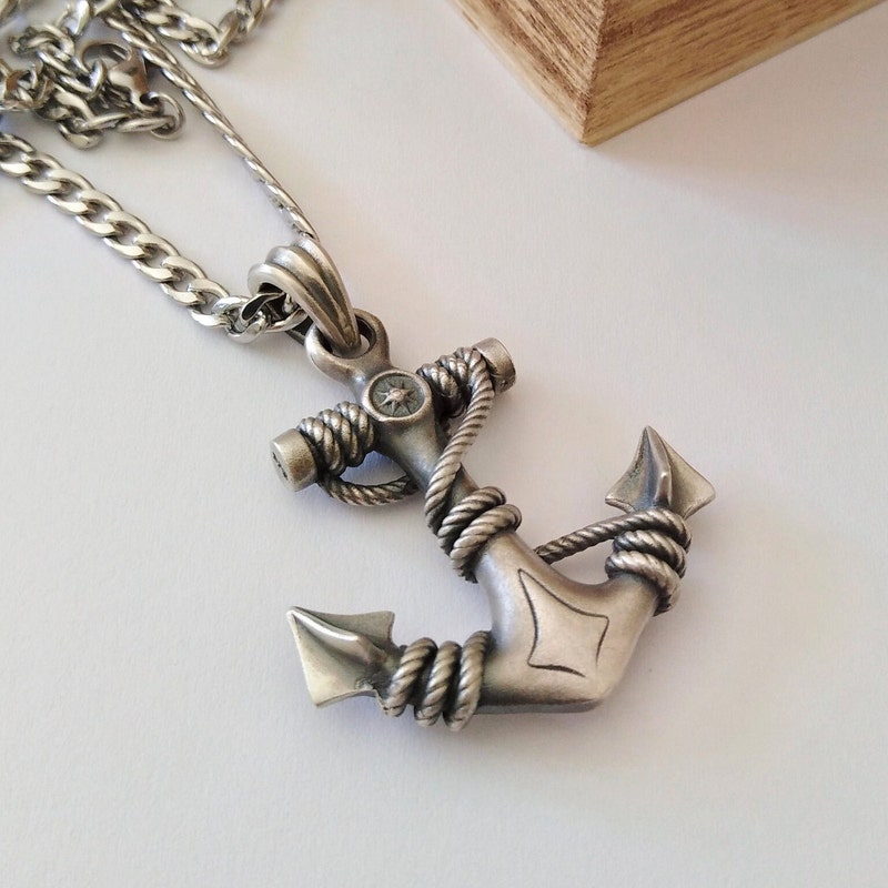 Anchor Necklace - Etsy