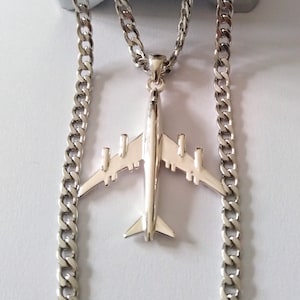 Yellow Gold Airplane Pendant | Handcrafted Silver 925 Airplane Pendant ...