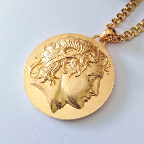 Gold Alexander the Great Pendant Silver 925 Alexander the Great Necklace Men Gold Alexander the Great Pendant Men Silver Greek Pendant Etsy