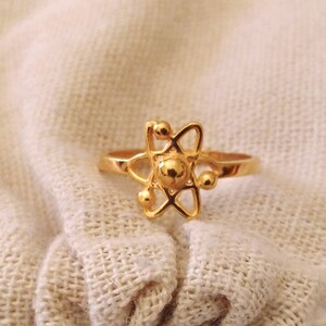 Gold Atomic Ring | Silver 925 Atom Ring | Atom | Women's Gold Science ...