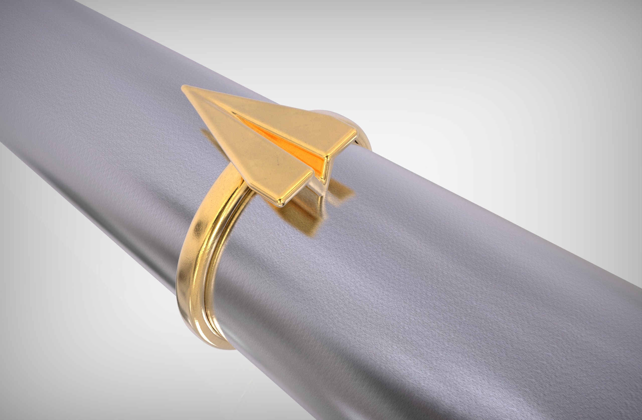24K Gold Paper Plane Ring Sterling Silver Paper Airplane Etsy 24k-gold-paper-plane-ring-sterling-silver-paper-airplane-etsy