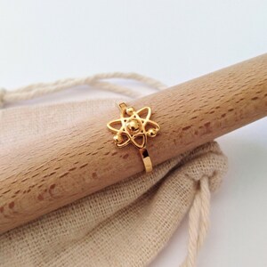 Gold Atomic Ring | Silver 925 Atom Ring | Atom | Women's Gold Science ...