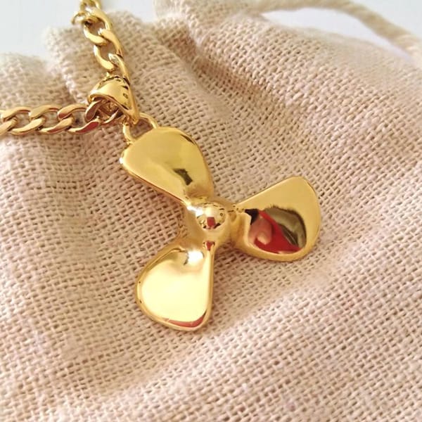 Gold Propeller Necklace - Etsy