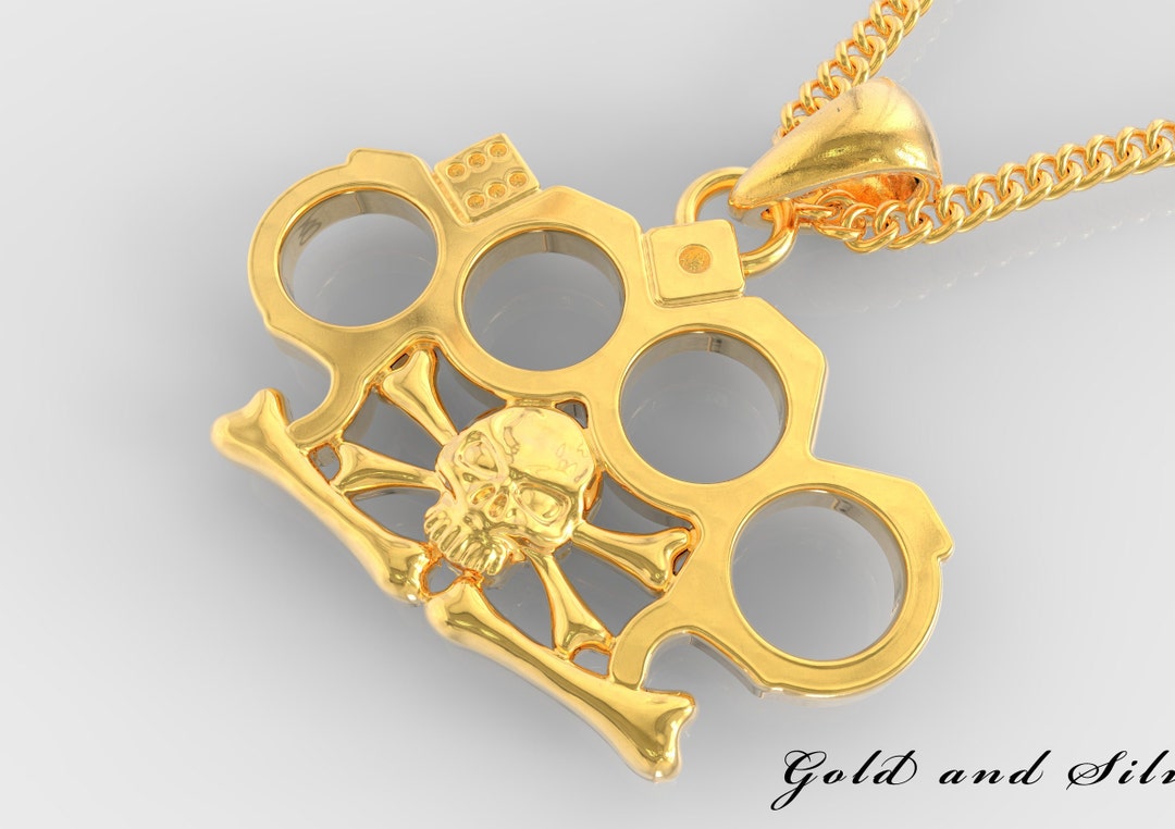 Gold Knuckle Duster Pendant Men's Silver 925 Knuckle - Etsy