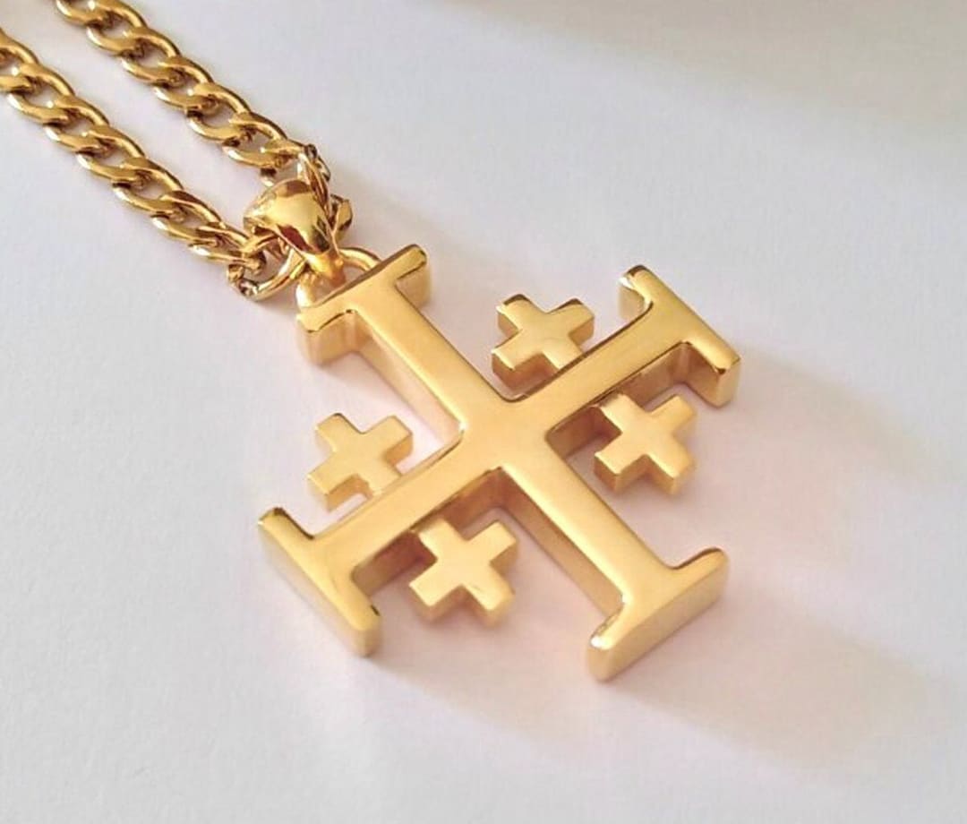 Gold Jerusalem Cross | Sterling Silver Jerusalem Cross | Men's Sterling ...