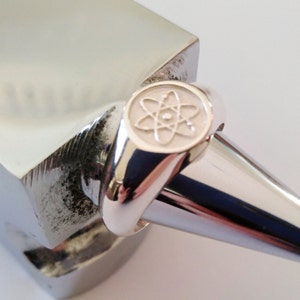 Gold Atom Ring, Atom Jewelry, Atom Signet Ring, Silver Atom Ring, Gold ...