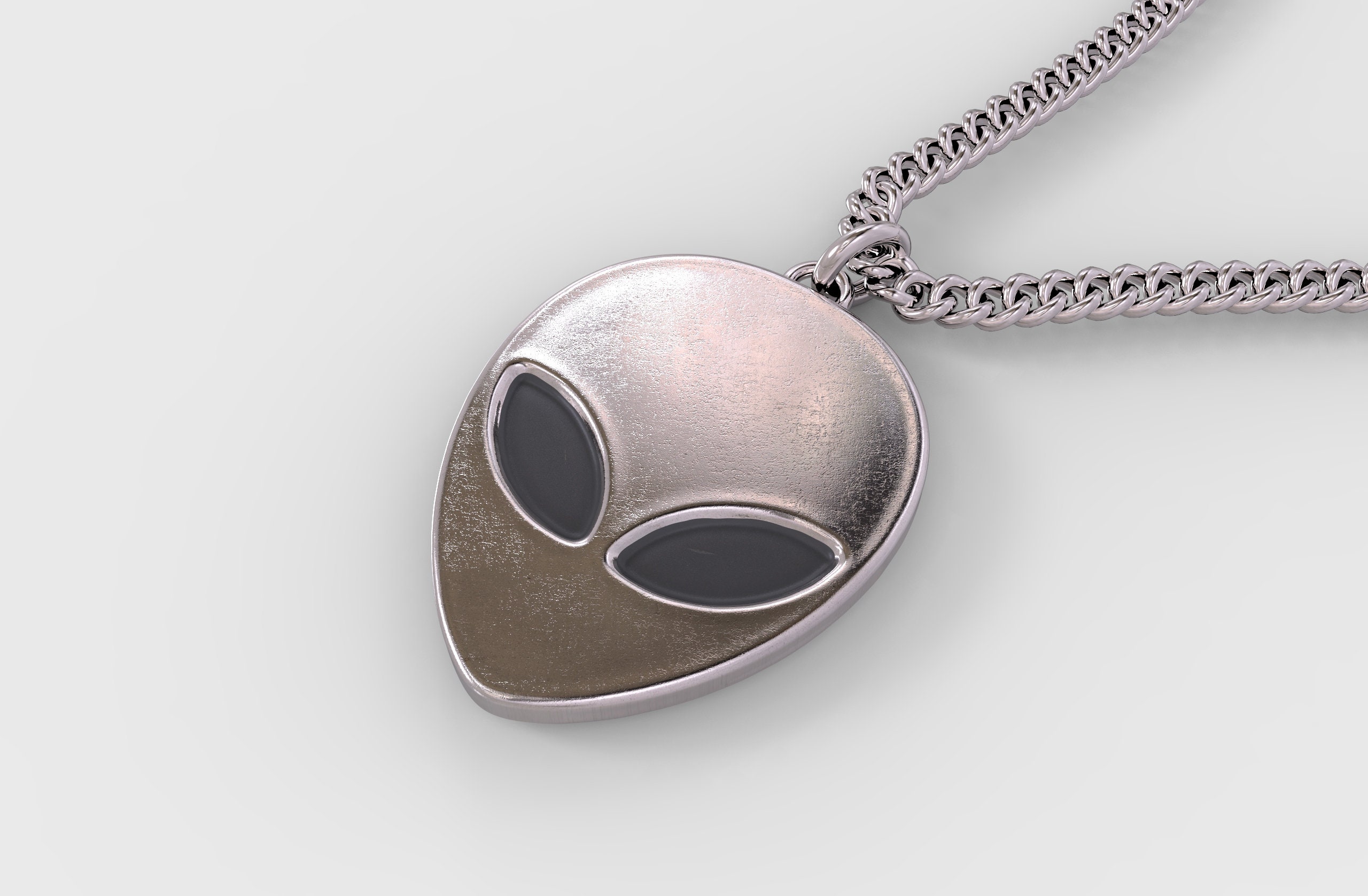 Silver 925 Alien Necklace Sterling Silver Alien Pendant | Etsy