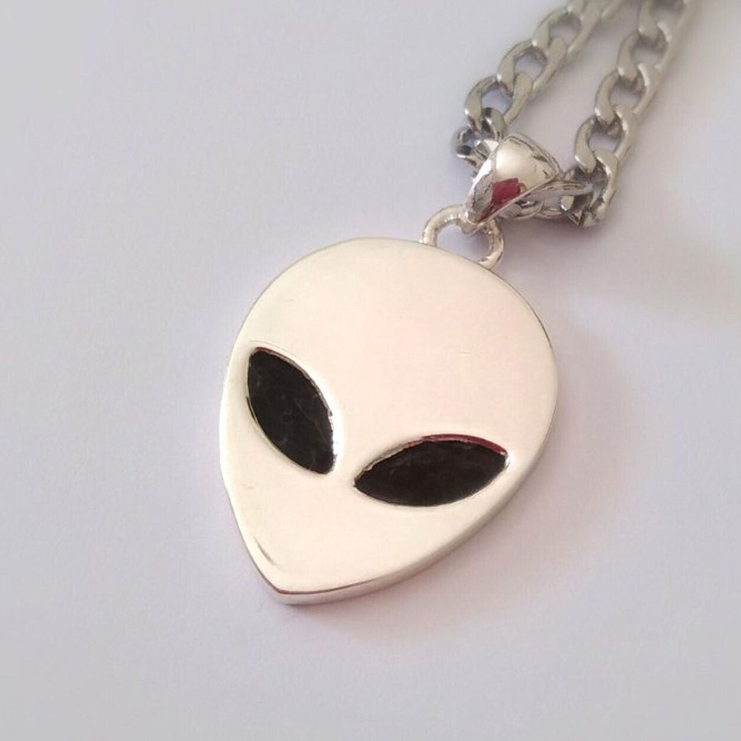 Oxidized Silver 925 Alien Necklace Silver 925 Alien Pendant Men's ...