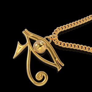 Gold Eye of Horus Pendant Eye of Horus Necklace Egyptian | Etsy