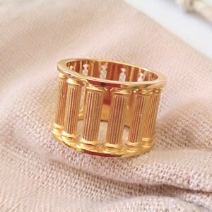 Gold Greek Pillars Ring, Sterling Silver Pillars Ring, Ancient Greek ...