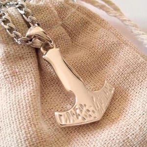 Yellow Gold Mjolnir Pendant | Men's Sterling Silver Handmade Mjölnir ...
