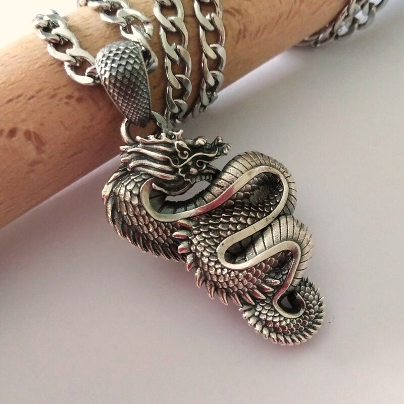 Chinese Dragon Necklace - Etsy