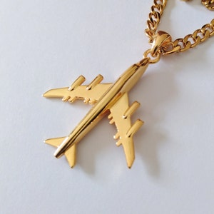 Yellow Gold Airplane Pendant | Handcrafted Silver 925 Airplane Pendant ...