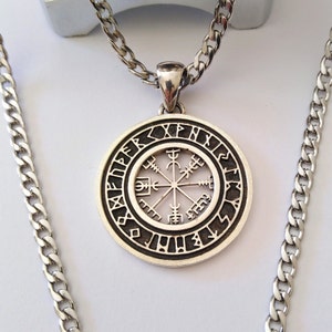 Oxidized Silver 925 Viking Compass Pendant | Handcrafted Aged Sterling ...