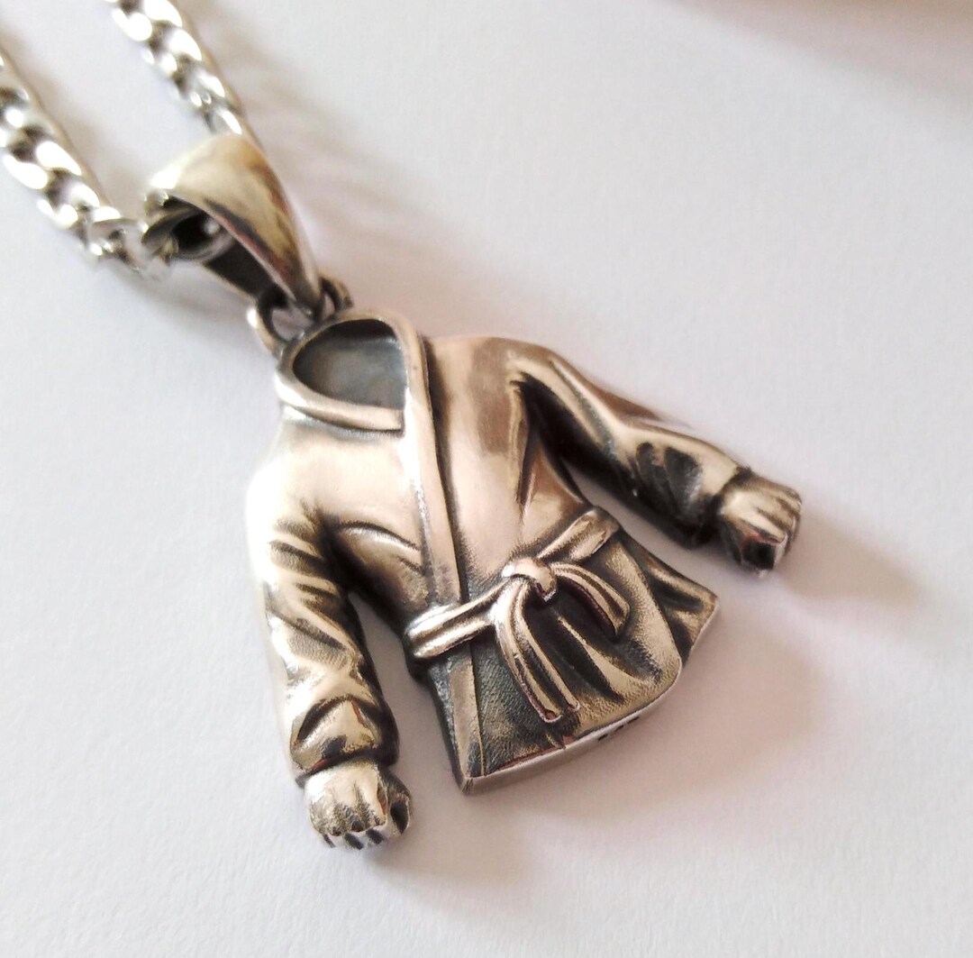 Oxidized Silver 925 Karate Kimono Pendant | Handcrafted Silver Karate ...