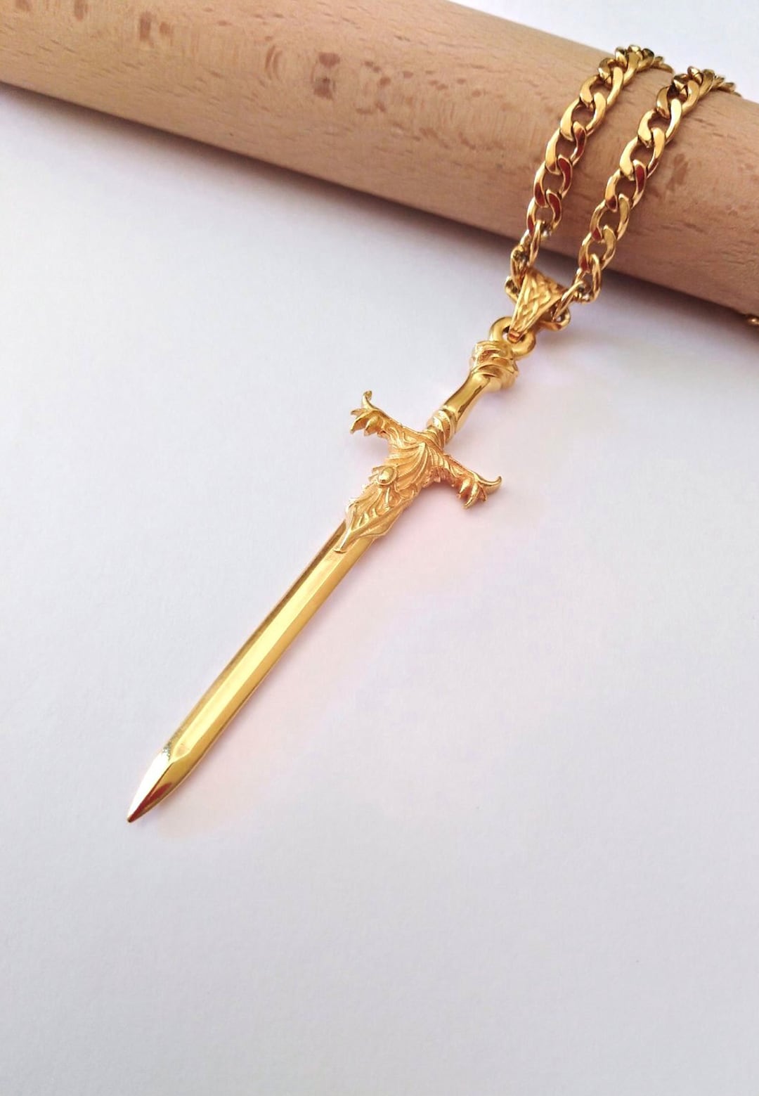 Gold Sword Pendant, Silver Sword Necklace, Rose Gold Sword Pendant ...
