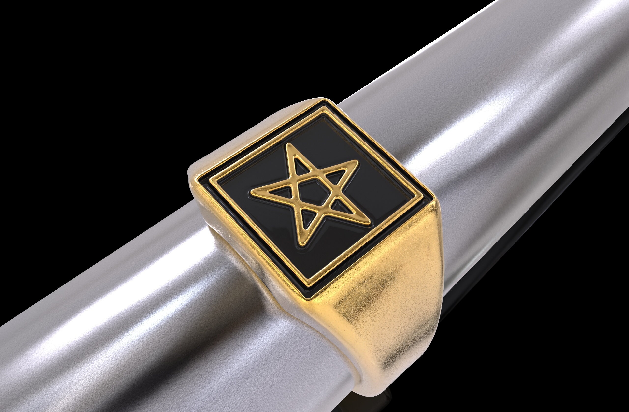 Gold Pentagram Ring Sterling Silver Pentacle Ring Rose Gold - Etsy