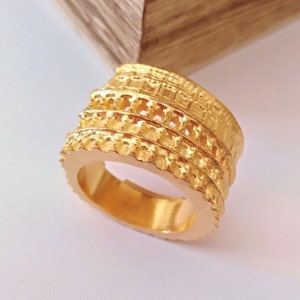 Gold Colosseum Ring, Sterling Silver Colosseum Ring, Women's Rose Gold ...