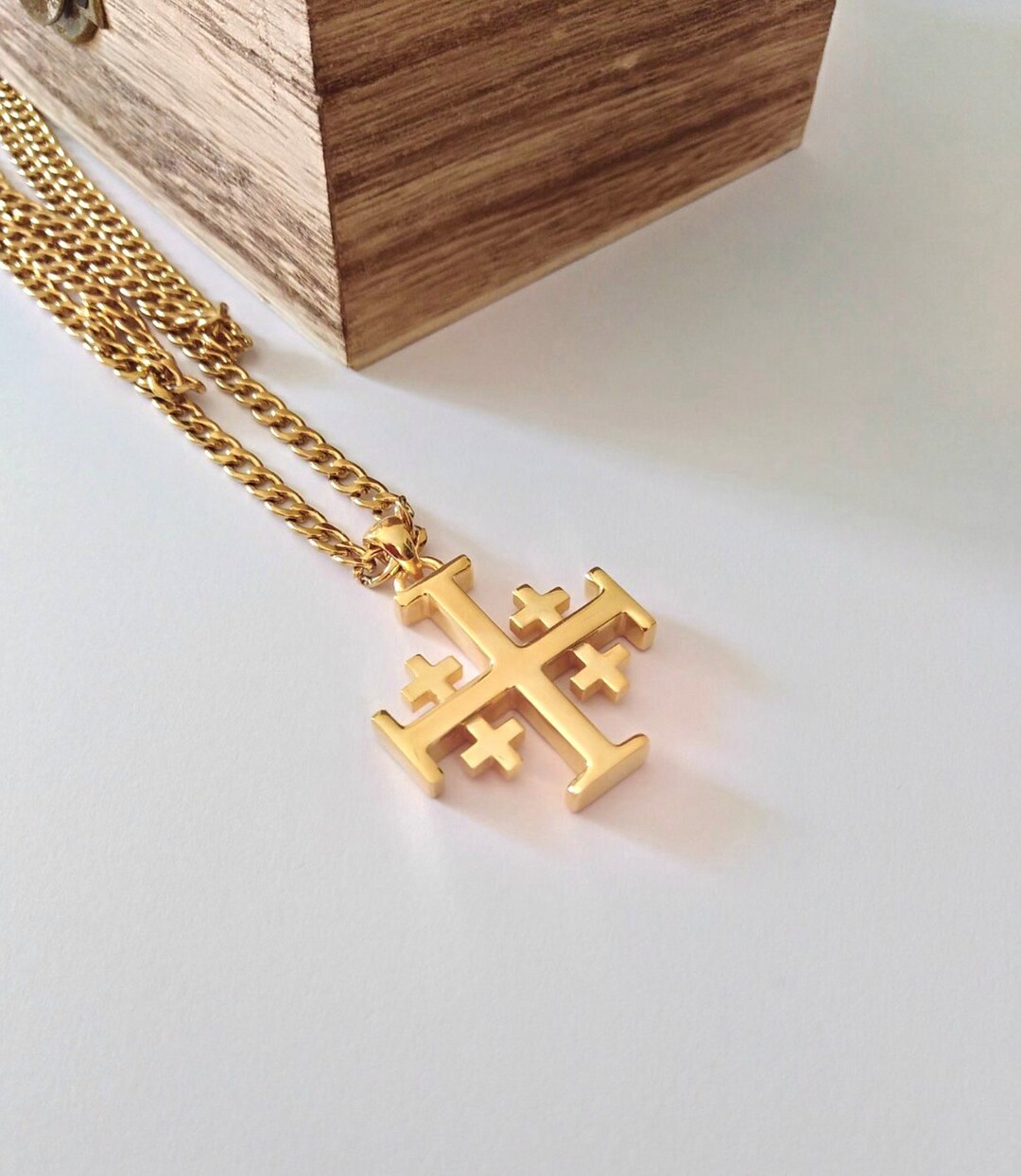 Gold Jerusalem Cross Sterling Silver Jerusalem Cross - Etsy