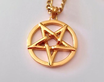 14k Gold Celtic Pentagram Necklace, Pentagram Flower Necklace ...