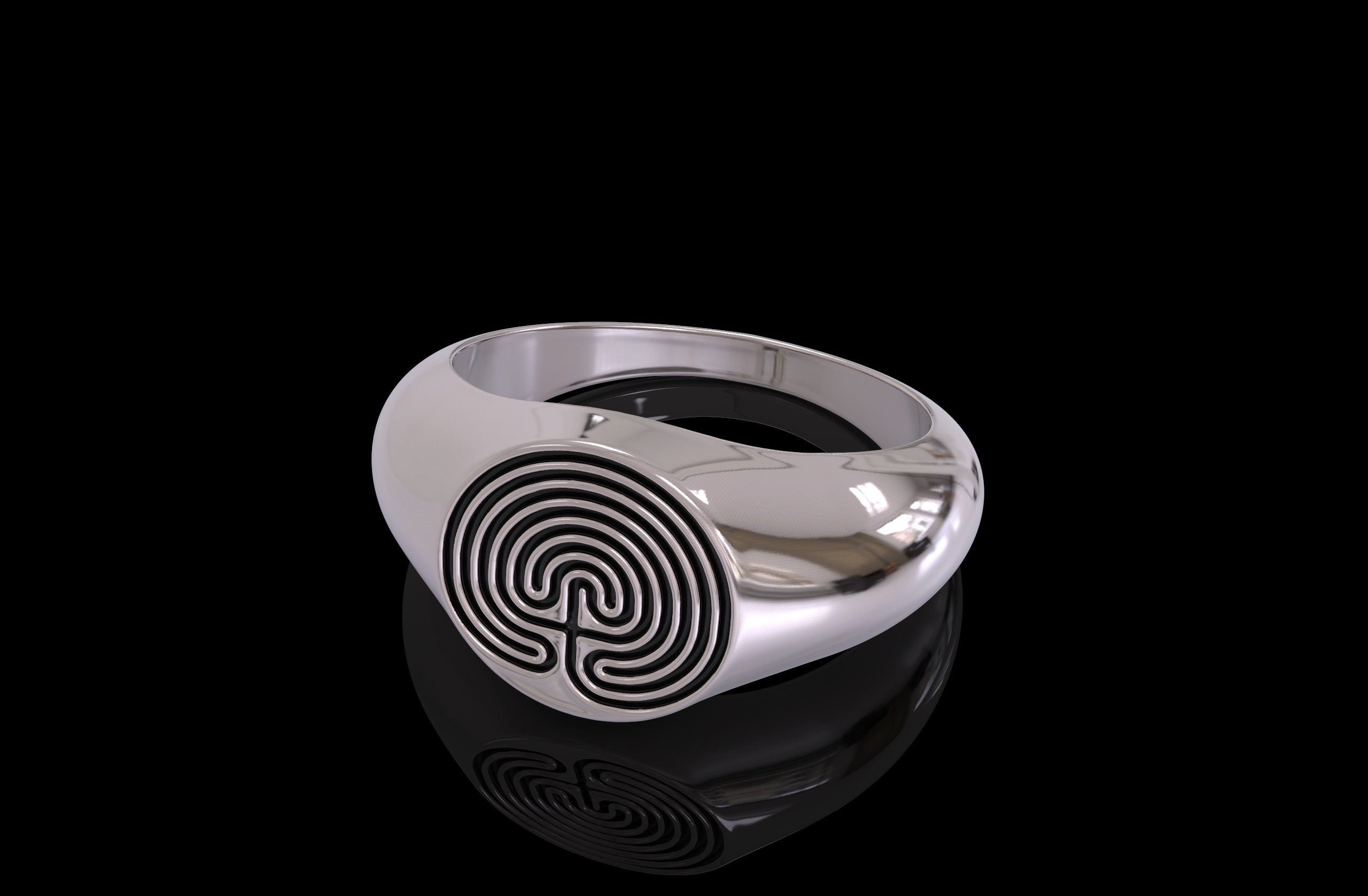Gold Maze Ring Sterling Silver Maze Ring Men's Labyrinth - Etsy