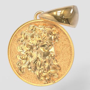 Yellow Gold Zeus Pendant | Handcrafted Silver 925 Greek God Necklace ...