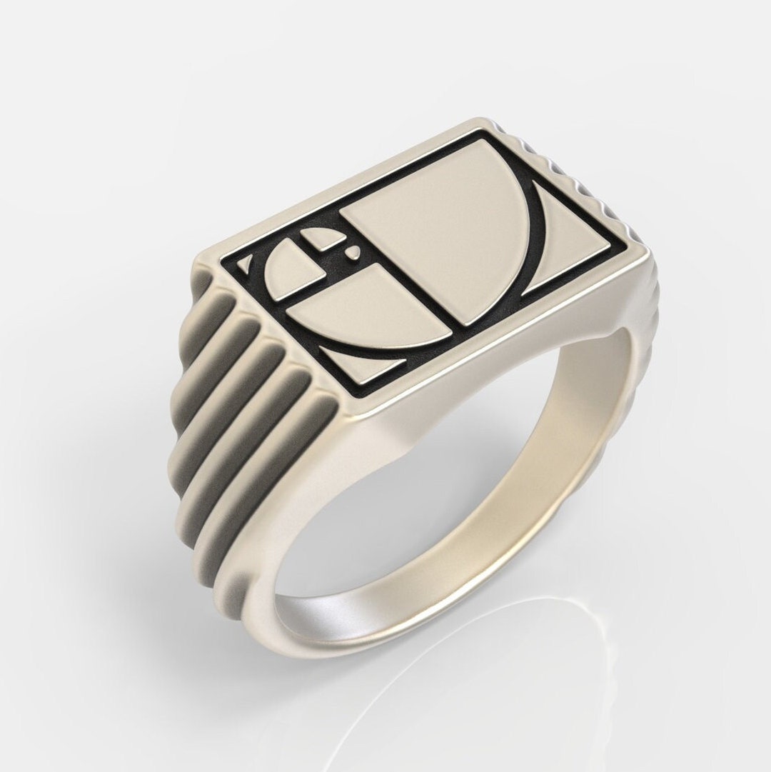 Oxidized Silver 925 Fibonacci Ring | Sterling Silver Golden Ratio Ring ...