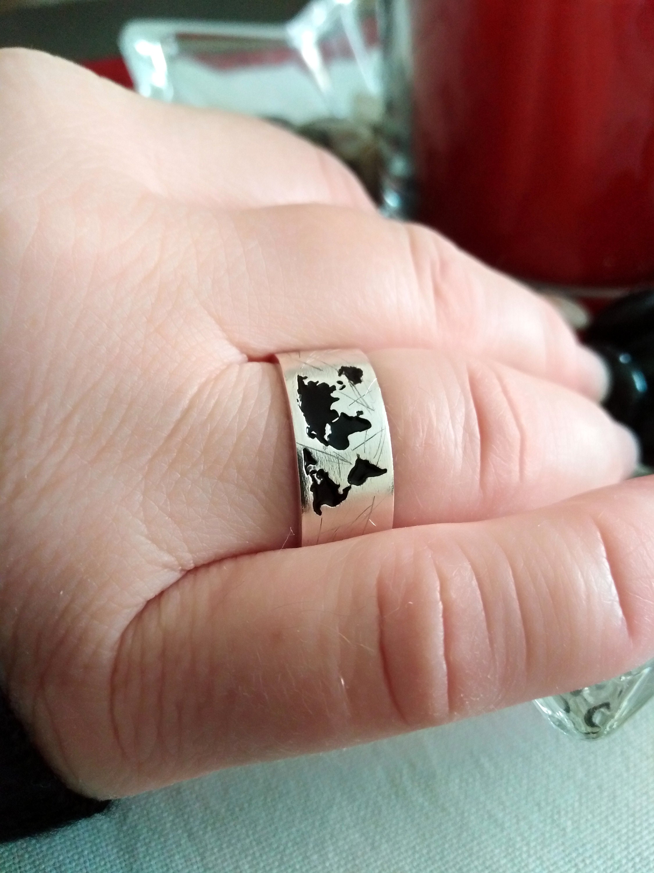 Unique World Map Ring Earth Map Ring Traveller's Ring | Etsy