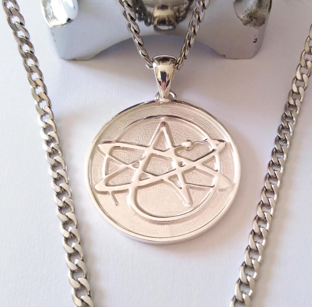 Yellow Gold Plated Atheist Pendant | Silver 925 Atheist Necklace ...