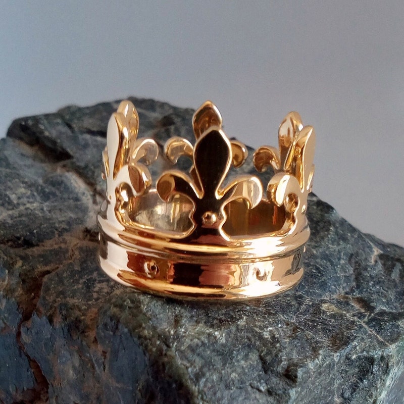 Mens Crown Ring Gold - Etsy