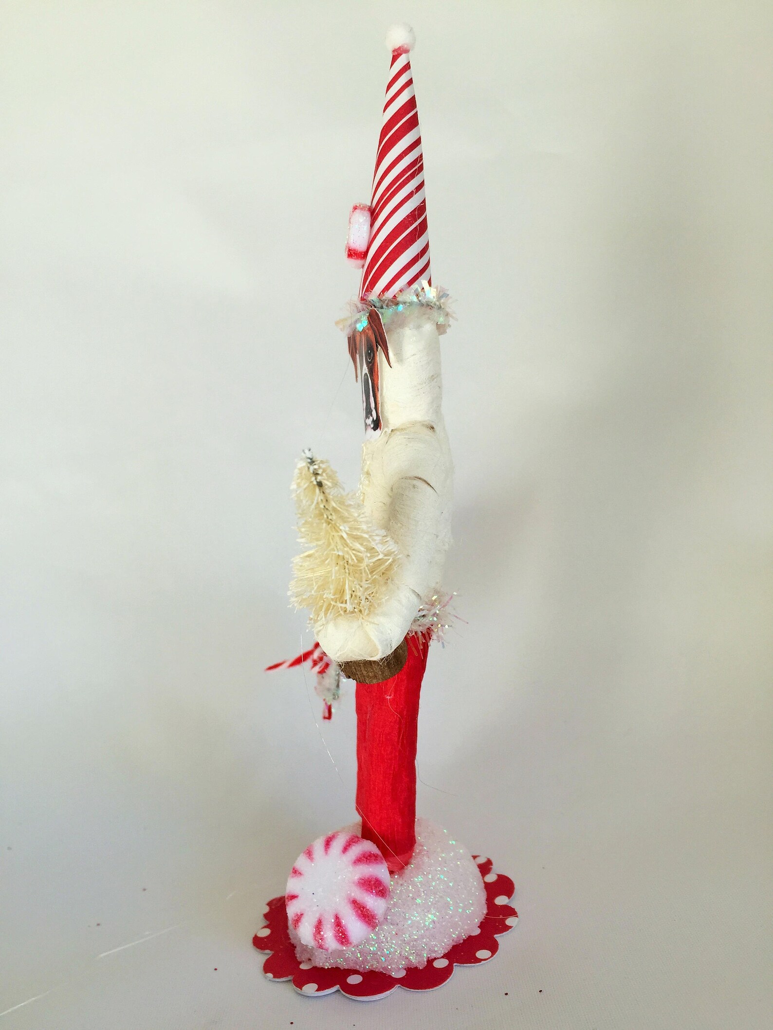 Boxer Dog CHRISTMAS PEPPERMINT Boy Vintage Style Spun Cotton DOG 6 ...