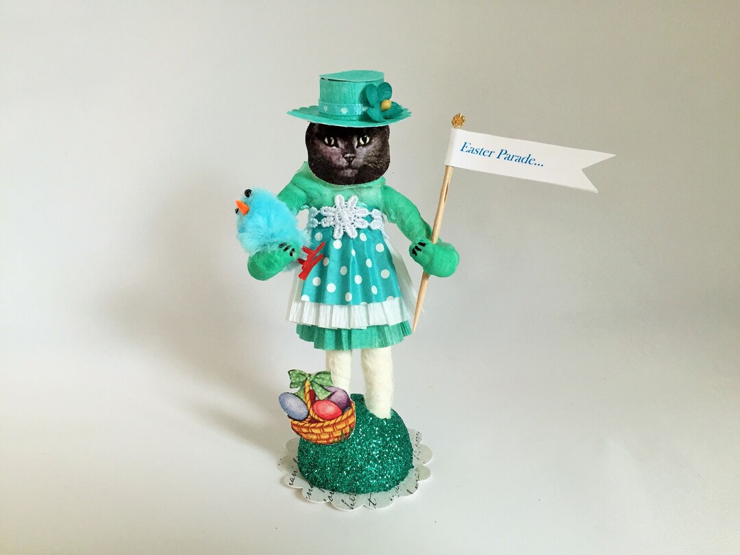 Black Cat EASTER Spun Cotton CAT Vintage Style Spun Cotton - Etsy