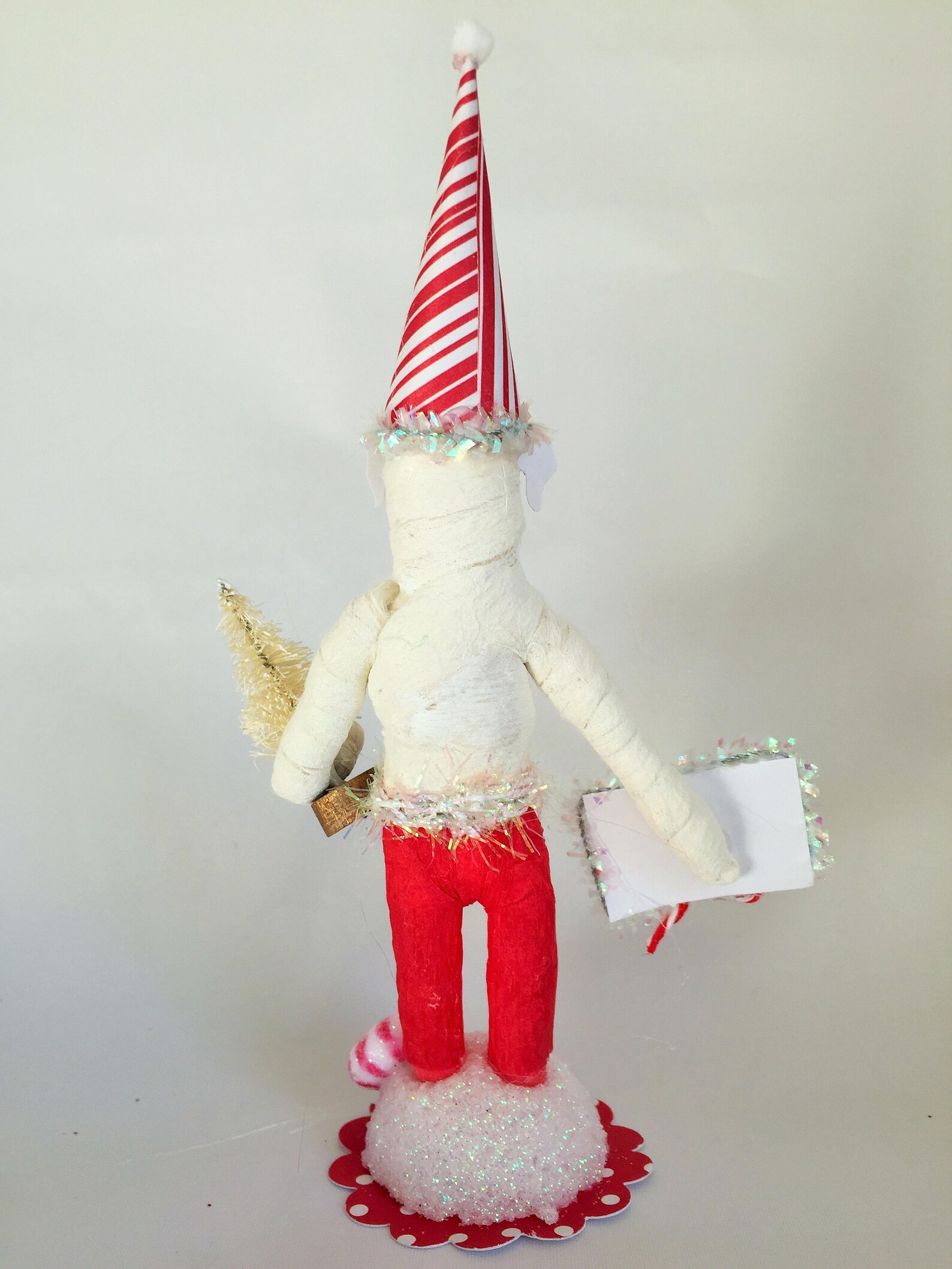 Boxer Dog CHRISTMAS PEPPERMINT Boy Vintage Style Spun Cotton DOG 6 ...