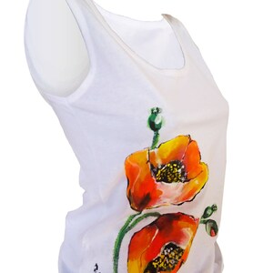Poppy Top, Hand Painted Top, Poppies Top, Handpainted Tank Top, Poppy ...
