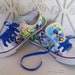 Violets Sneakers, Hand Painted Violets Shoes, Violets Art, Blue Violets ...