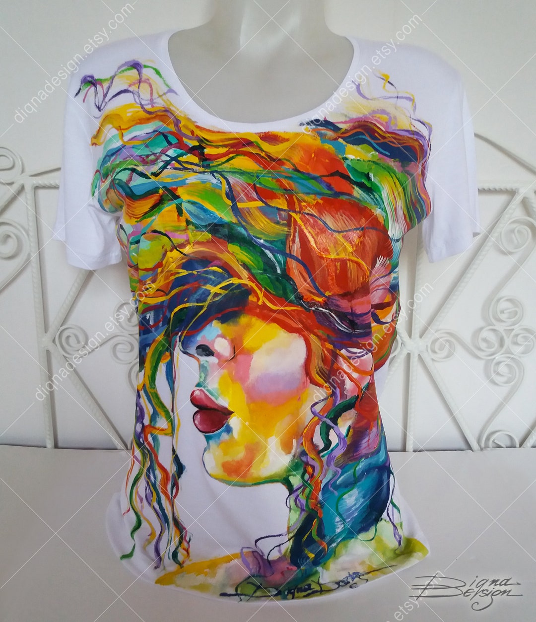 Custom Tshirt, Pop Art T-shirt, Art Clothing, Handpainted Shirt, Hand ...
