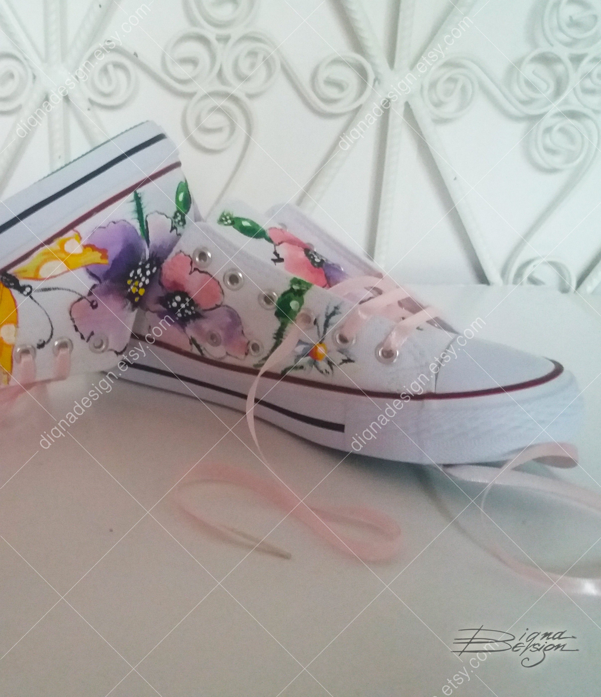 Hand Painted Sneakers Poppies Sneakers Poppy Shoes - Etsy