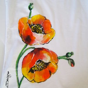 Poppy Top, Hand Painted Top, Poppies Top, Handpainted Tank Top, Poppy ...