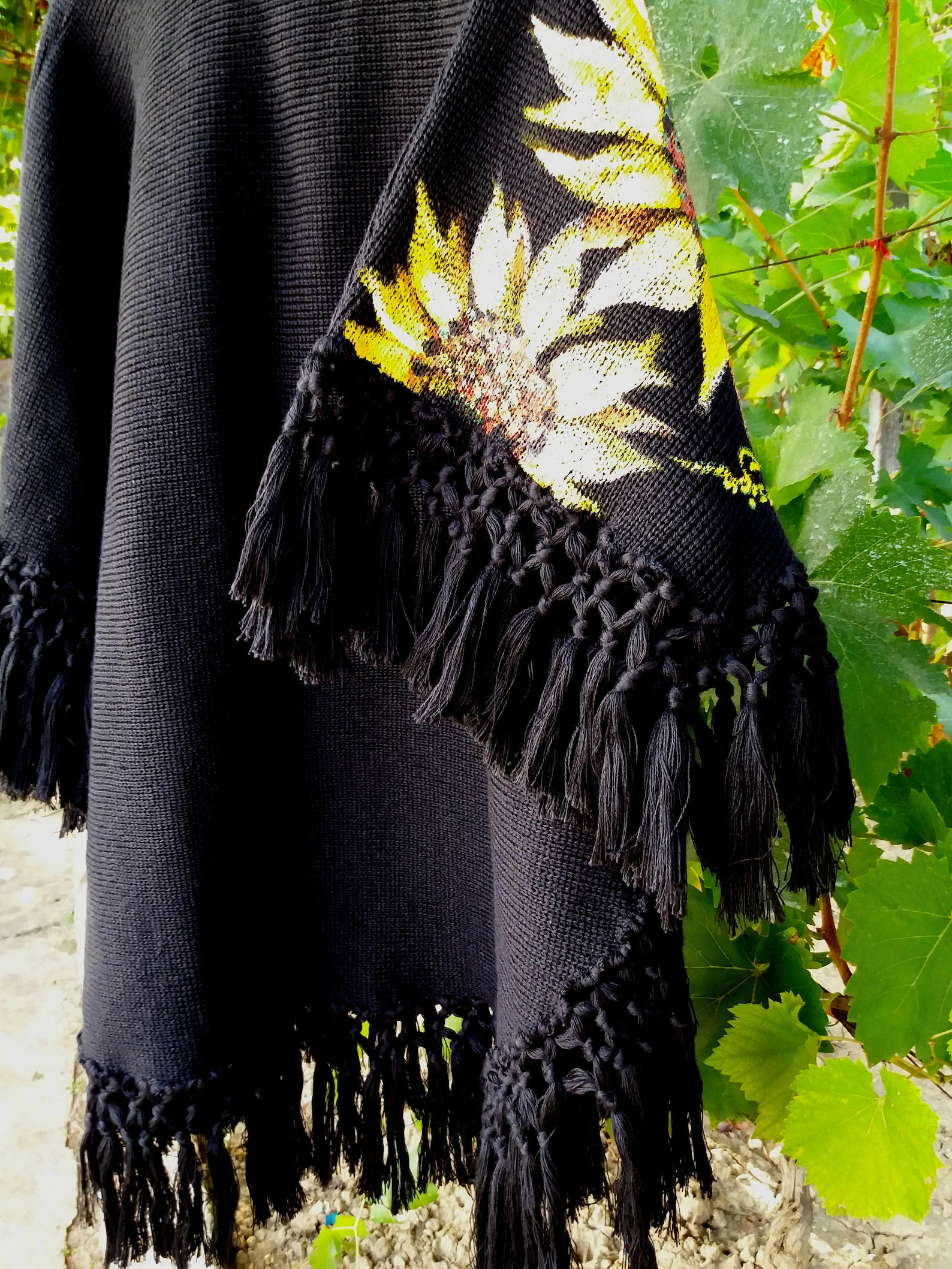 Women Poncho Hand Painted Sunflower Poncho Women Ponchos - Etsy