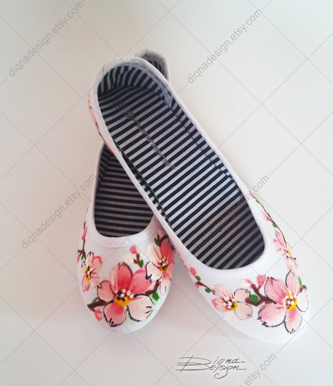 Cherry Blossoms Shoes Hand Painted Sakura Shoes Japanese | Etsy