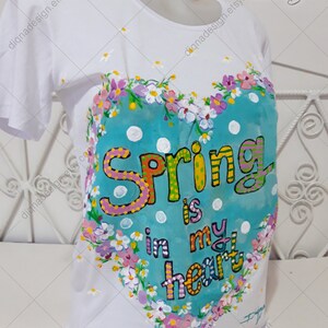 Spring Themed Tshirt, Hand Painted Message, Handpainted Flowers Tshirt ...