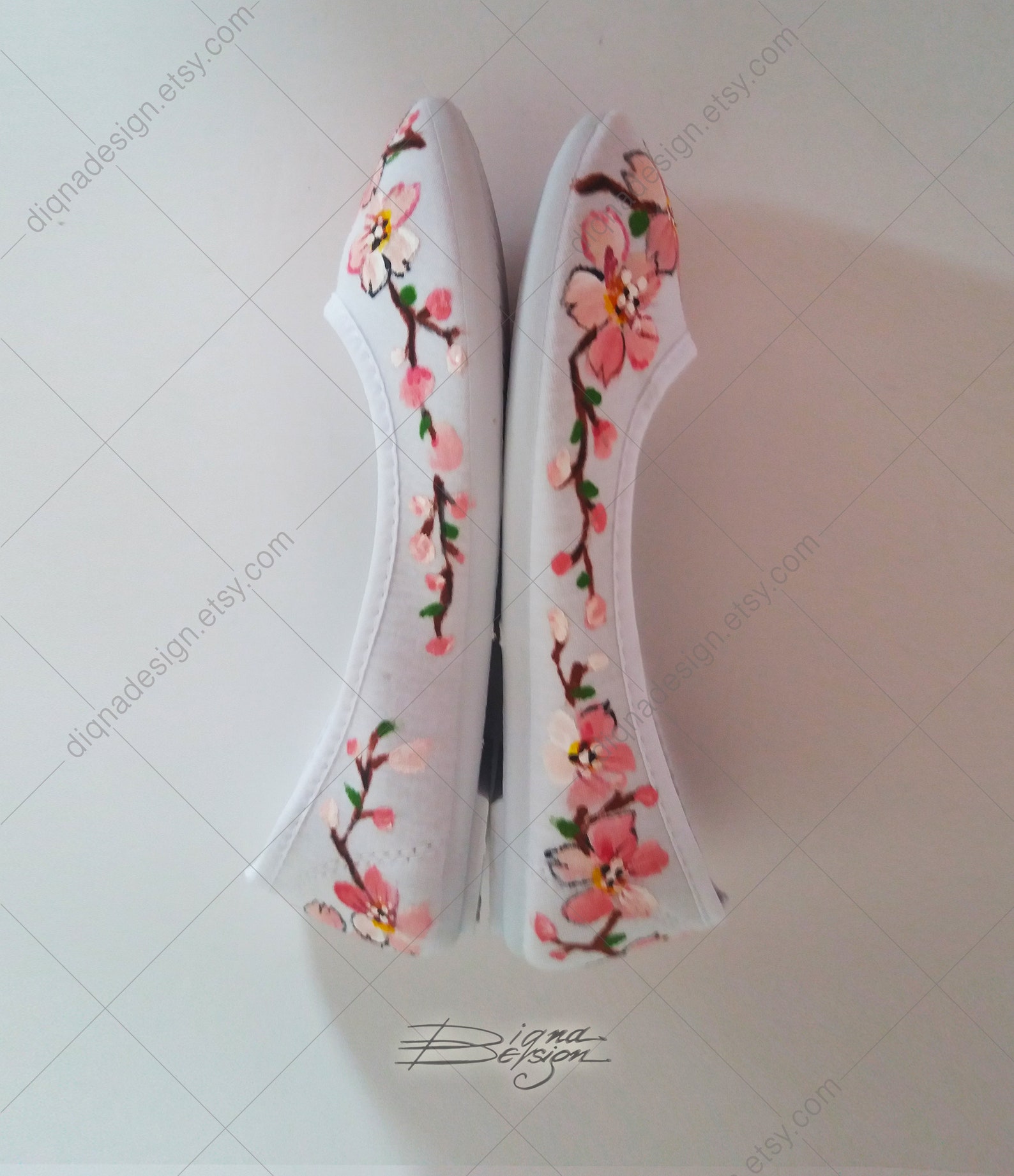 Cherry Blossoms Shoes Hand Painted Sakura Shoes Japanese | Etsy