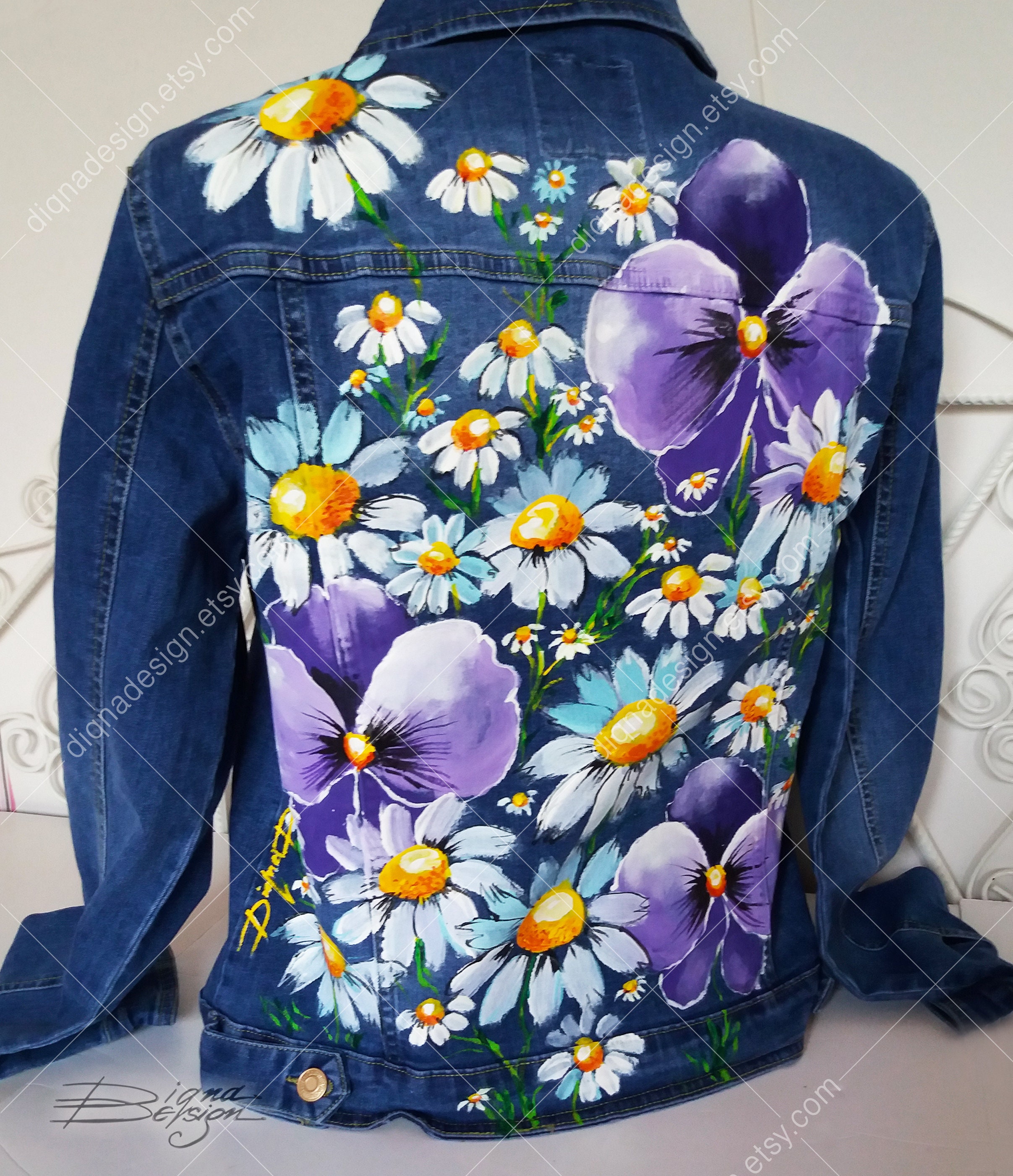Violets Jacket Hand Painted Jacket Violet Jacket Painted | Etsy