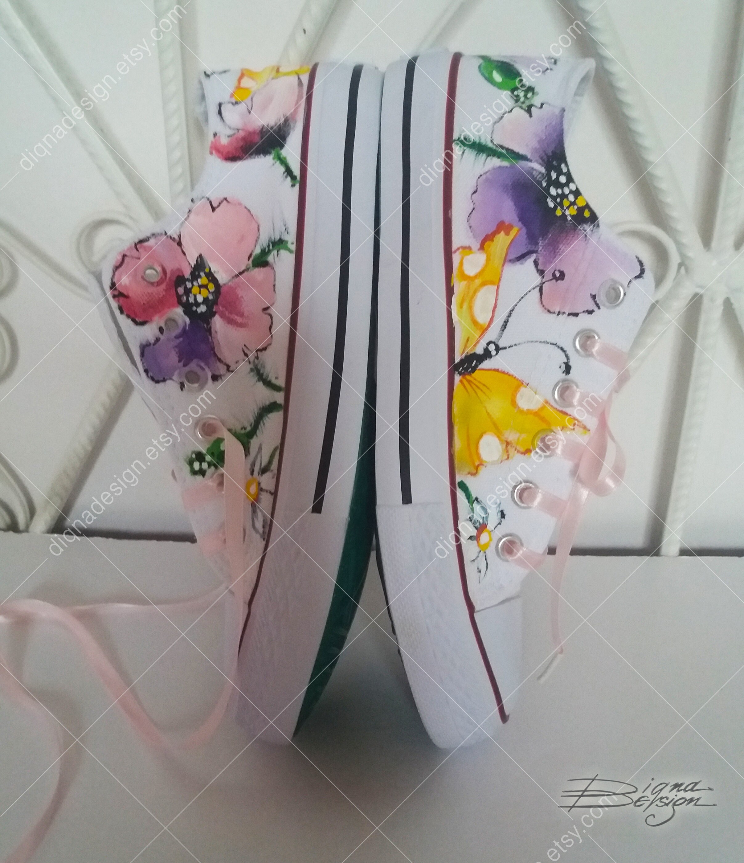 Hand Painted Sneakers Poppies Sneakers Poppy Shoes - Etsy