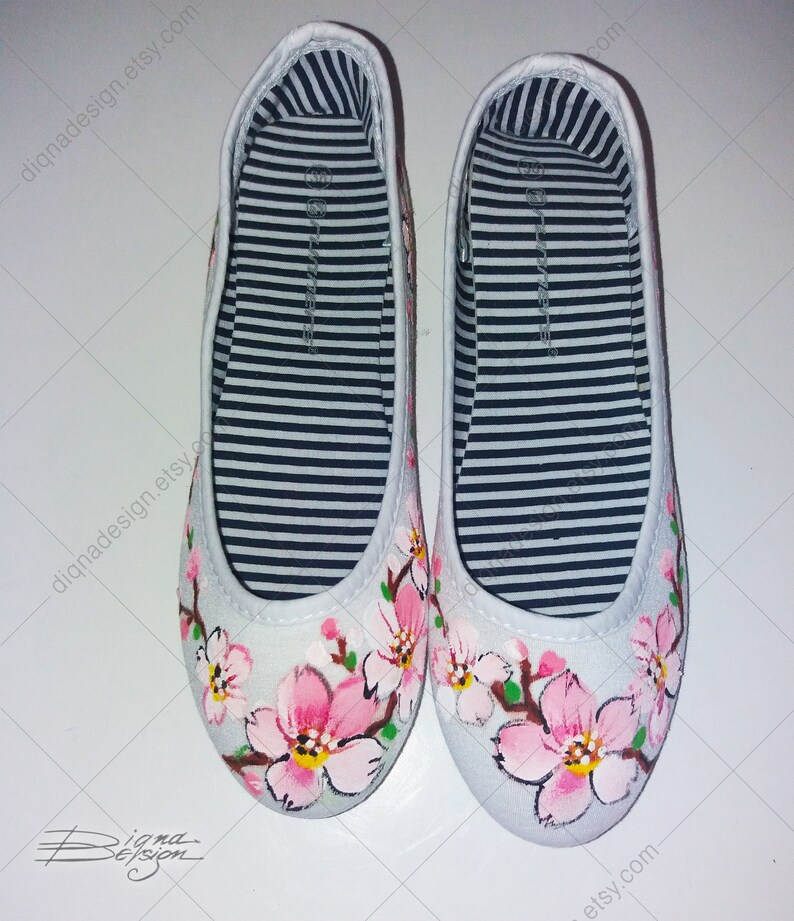 Cherry Blossoms Shoes Hand Painted Sakura Shoes Japanese - Etsy