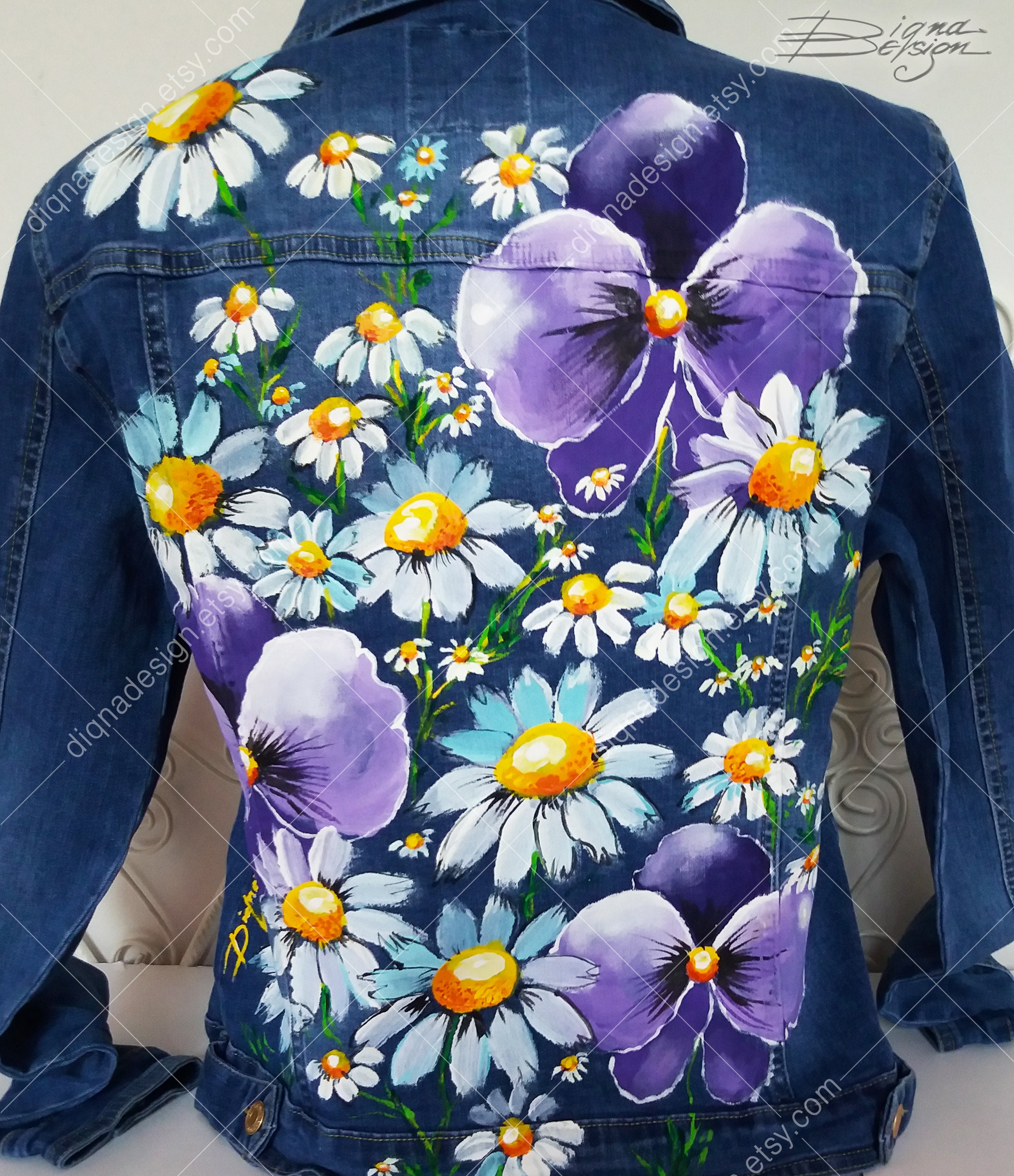 Violets Jacket Hand Painted Jacket Violet Jacket Painted - Etsy