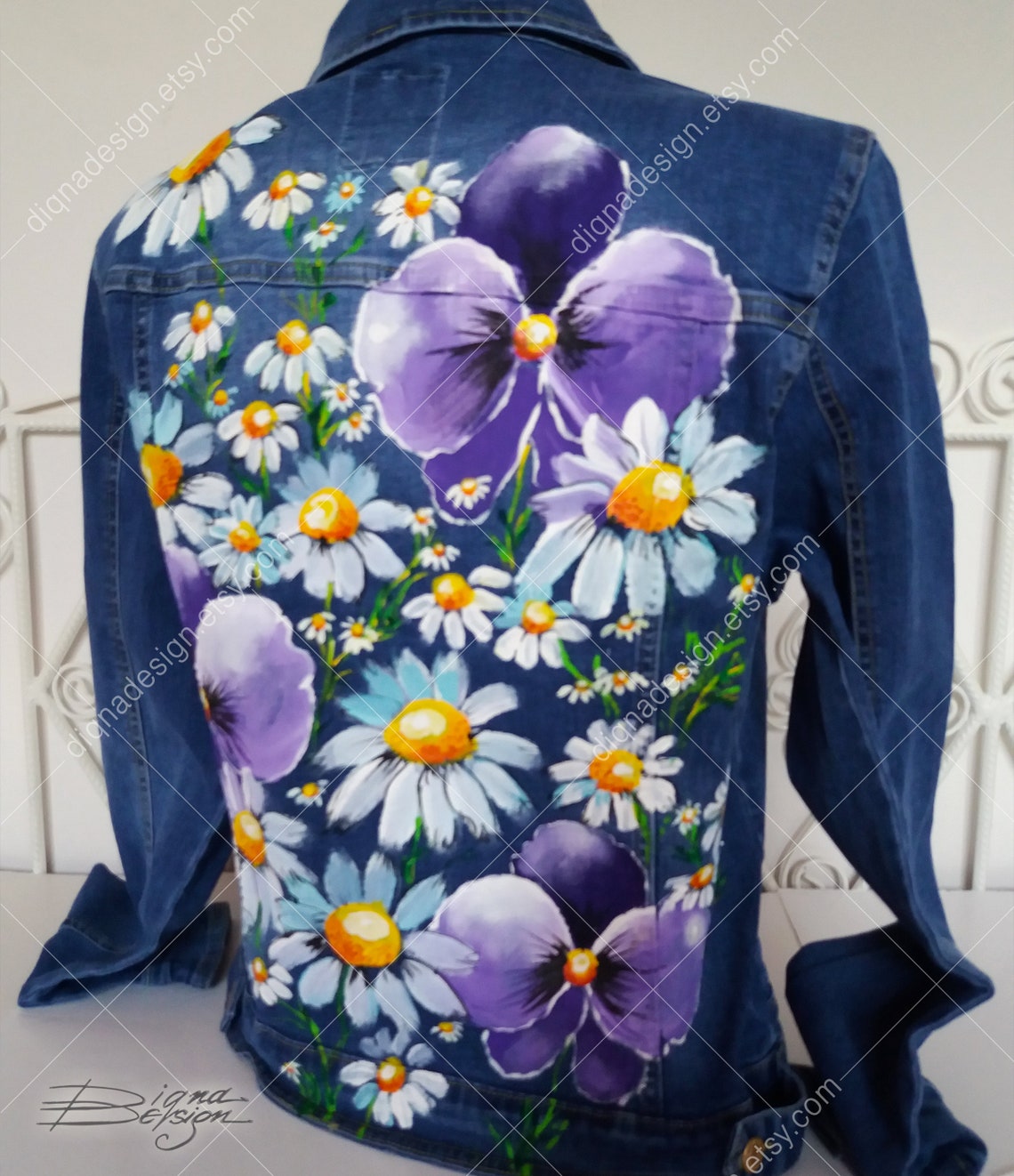 Violets Jacket Hand Painted Jacket Violet Jacket Painted | Etsy