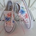 Handpainted Sneakers, Cornflower Sneakers, Blue Pink Cornflower ...