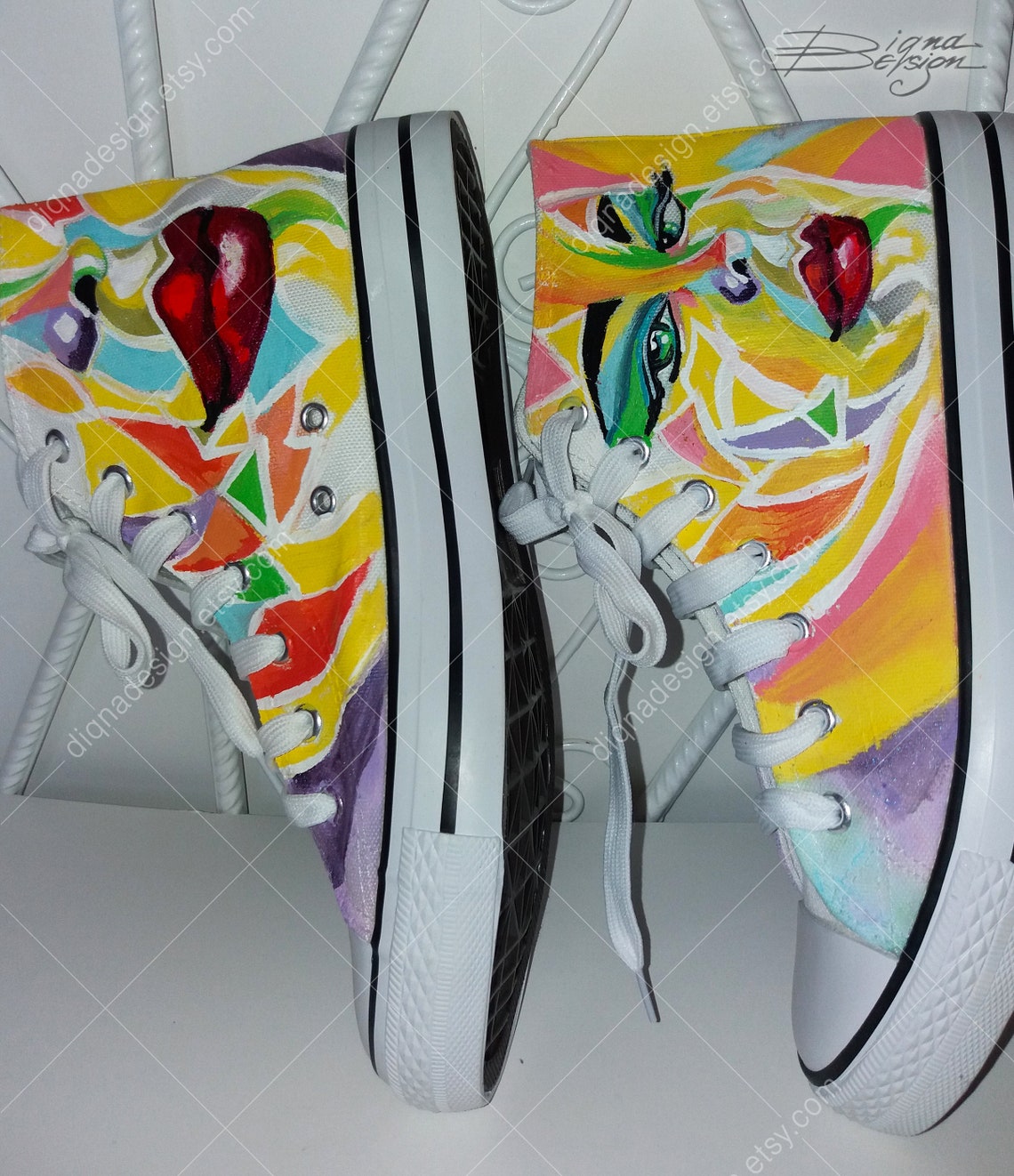 Pop Art Sneakers Handpainted Hi Tops Pop-art Shoes Painted - Etsy