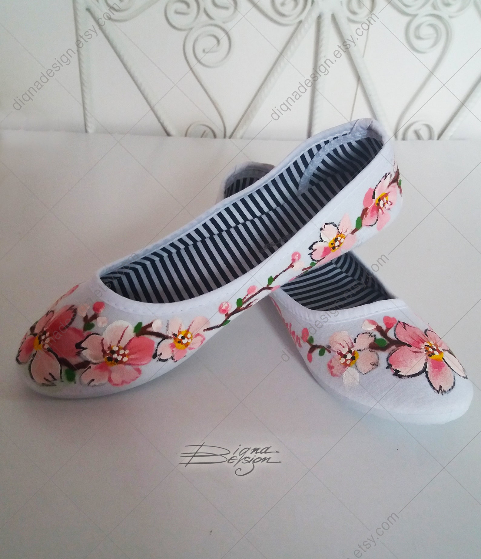 Cherry Blossoms Shoes Hand Painted Sakura Shoes Japanese - Etsy